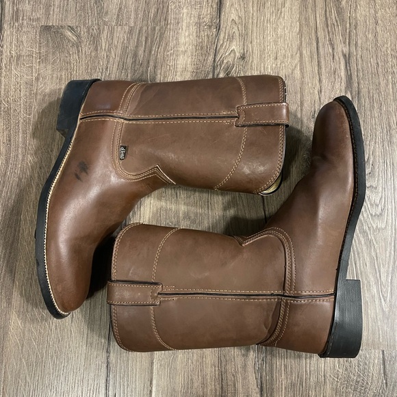 Justin Boots | Shoes | Justin Mens Basic Roper Brown Leather Western ...